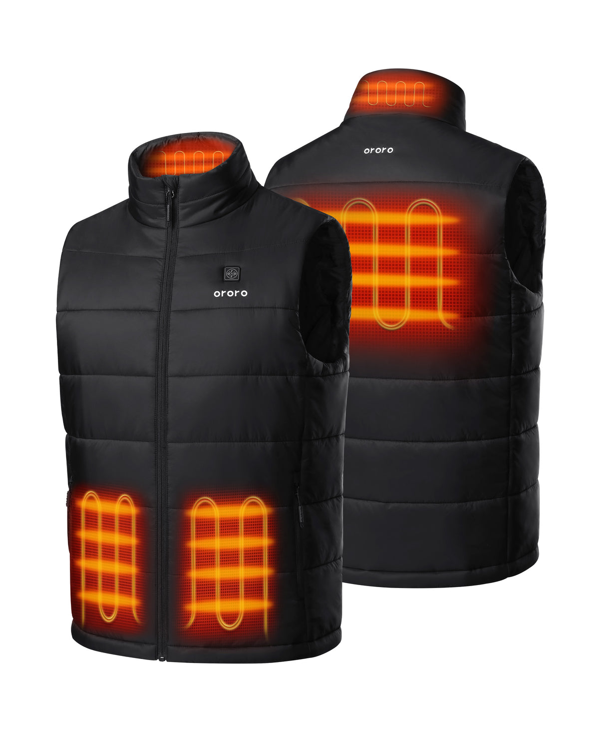 Men Heated Vest - Black |10 Hours of Electric Warmth | ORORO – ororo ...
